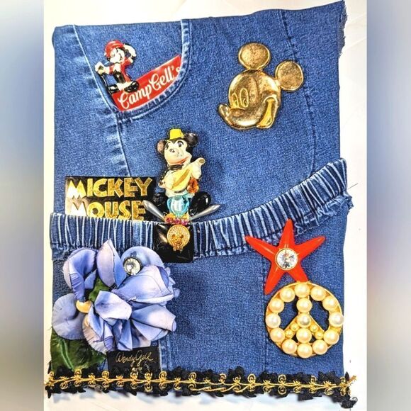 Wendy Gell Disney Mickey Mouse | Art | Wendy Gell Denim Art Canvas ...